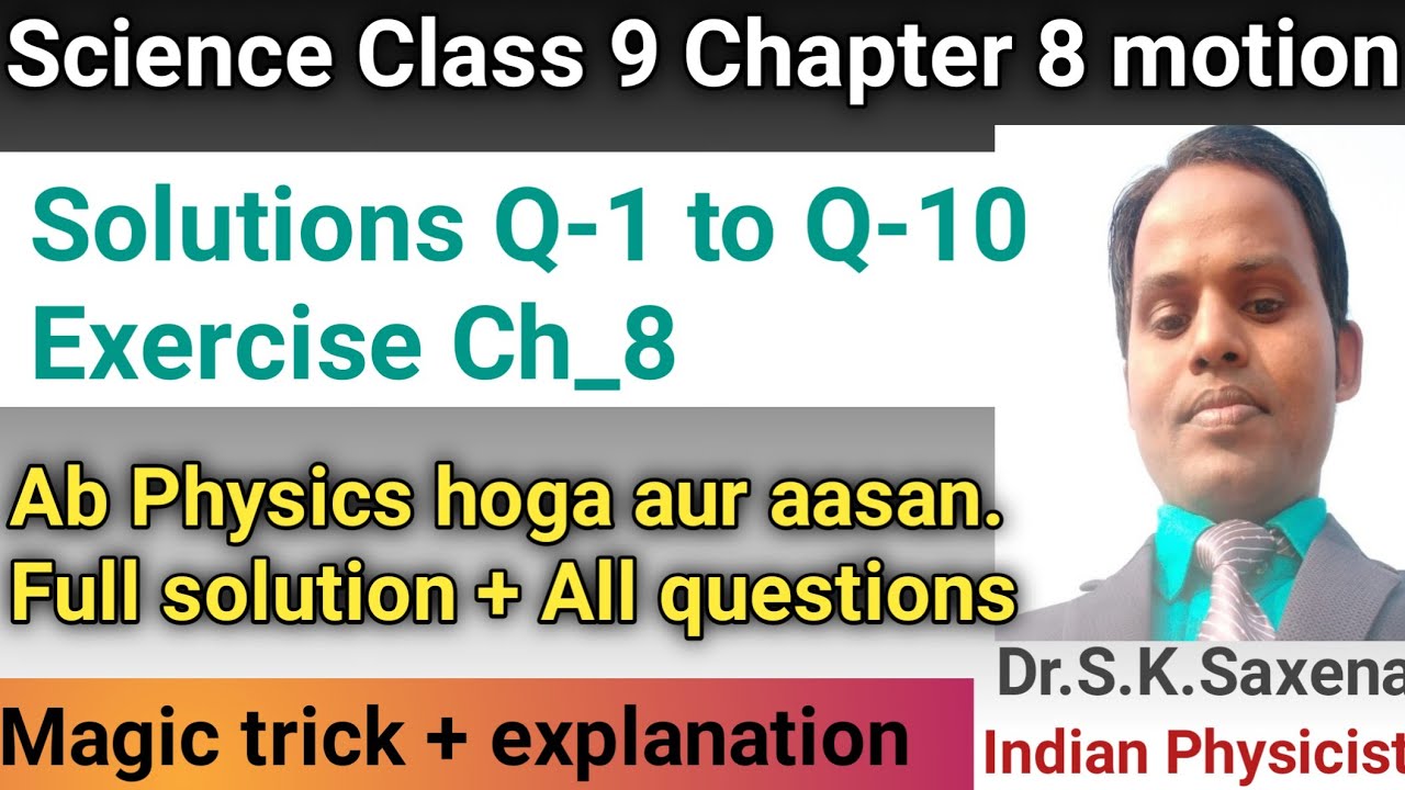 Class 9 chapter 8 motion exercise solutions | science_9 exercise sol ch ...
