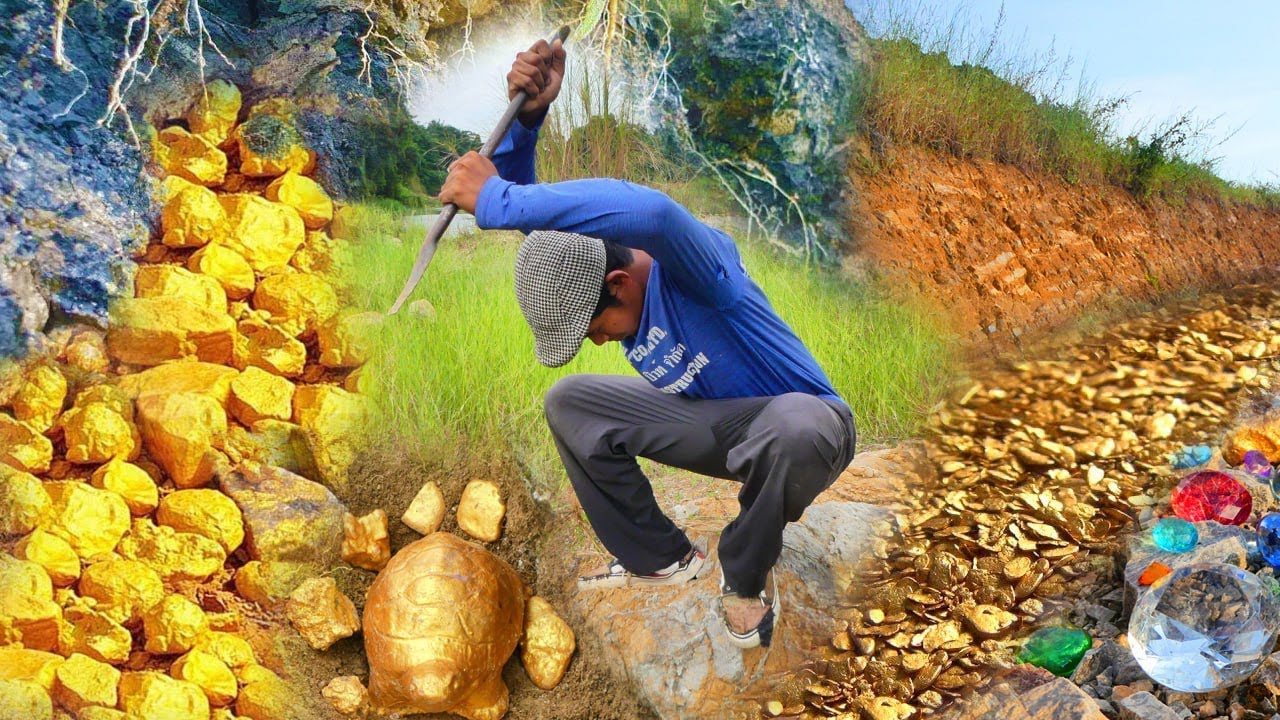 How to get fast.! We found pure gold crystals from mining .. Ancient ...