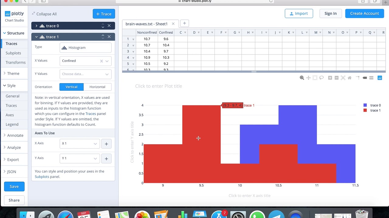 Making histogram using Chart Studio - YouTube