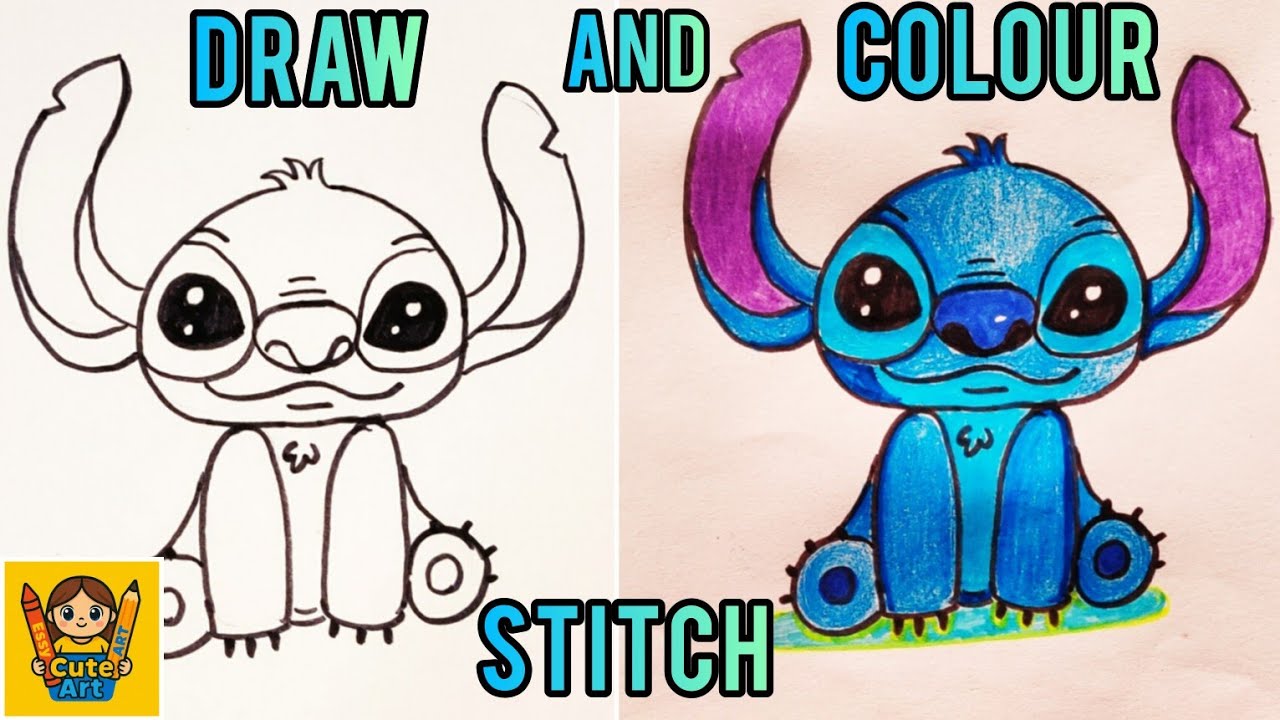 EASY Stitch Drawing & Painting for Kids | Step-by-Step Disney Art ...