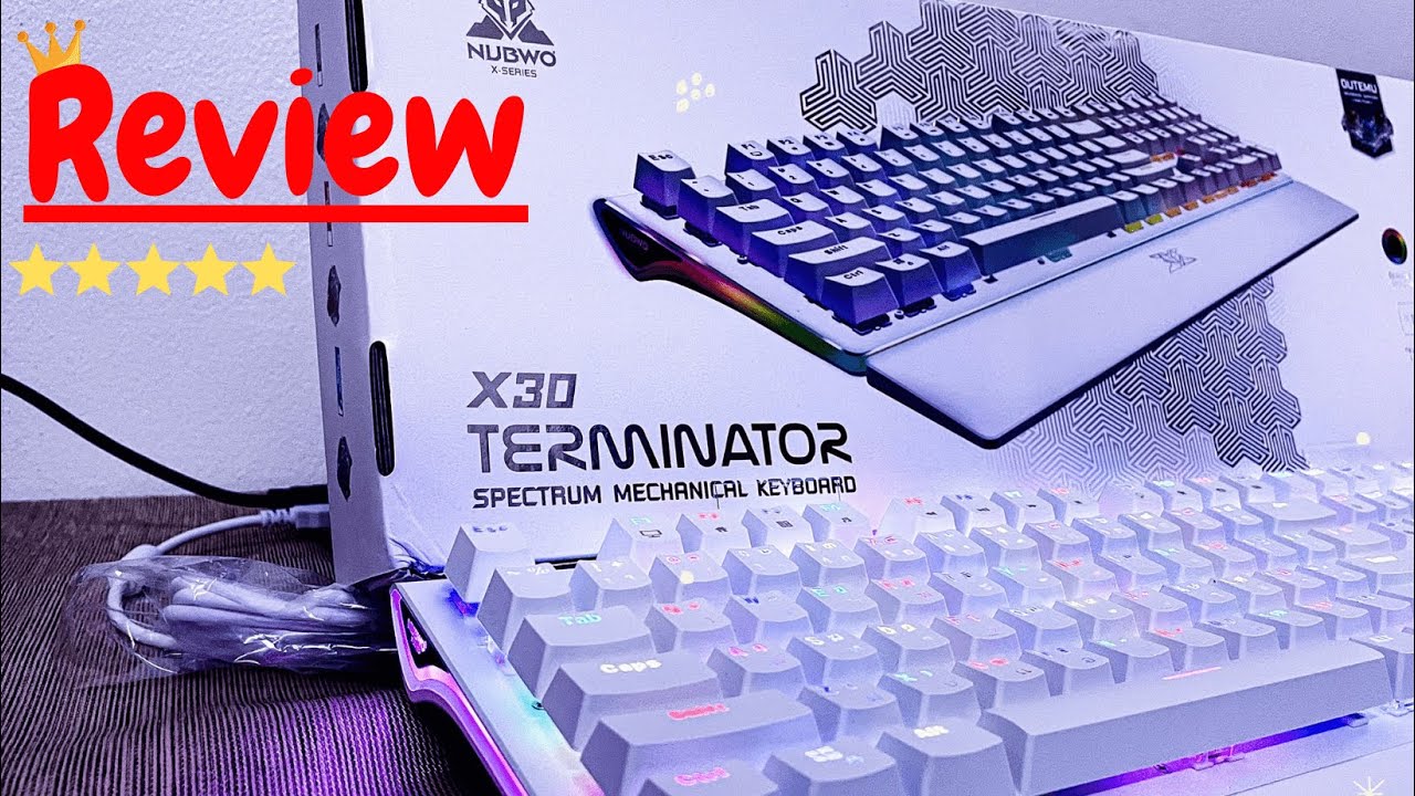 แกะกล่องรีวิว !!! คีย์บอร์ด Nubwo X30 Terminator White Blue Switch ...
