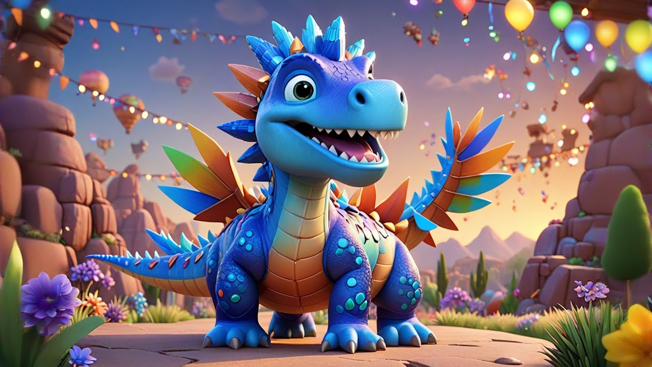 Four Dancing Dinosaurs Twirl Around | Dinosaur Song for Kids | Fun ...