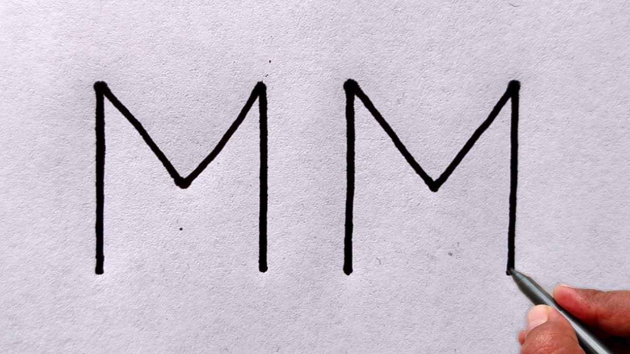 How To Draw Beautiful Drawing From Letter M | Easy Dots Drawing For ...