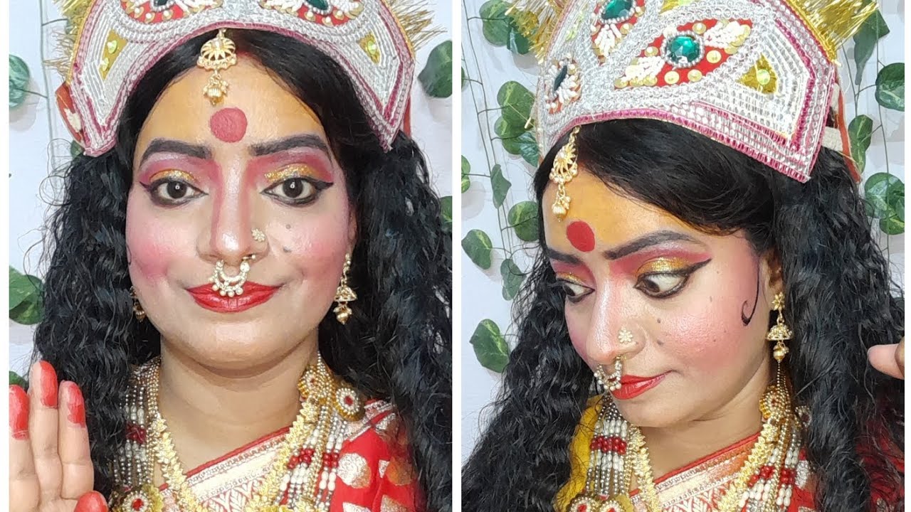 Goddess Devi Maa makeup/ step by step Durga Maa Makeup Tutorial ...