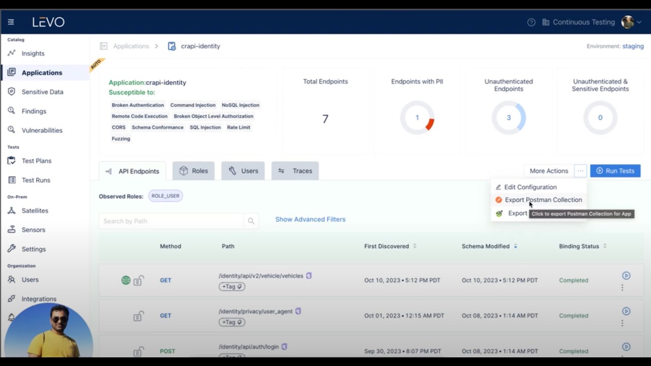 Instant postman collection for all production APIs using Levo.ai - YouTube