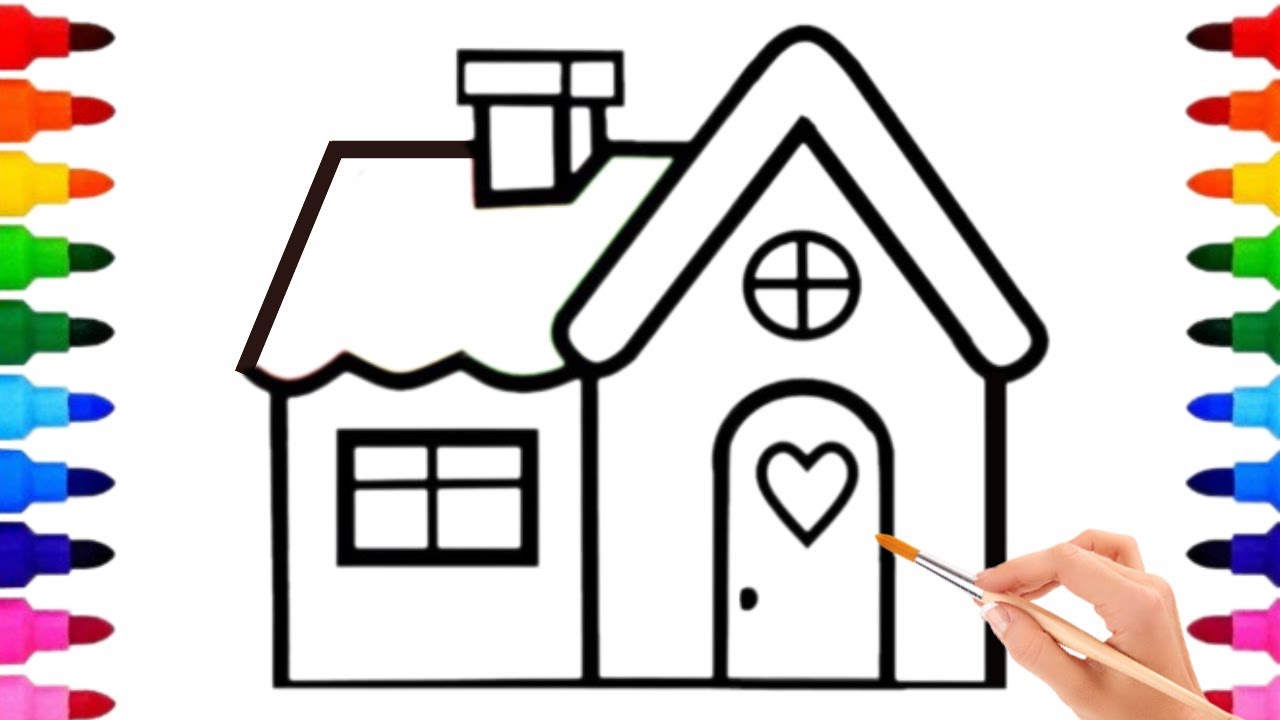 Bolalar uchun rasm chizish, bo'yash va bo'yash uyi | Drawing, Coloring ...