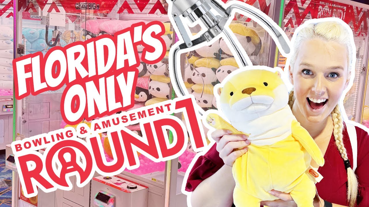 Claw Machine Wins at Florida's Only Round 1 Arcade! - YouTube