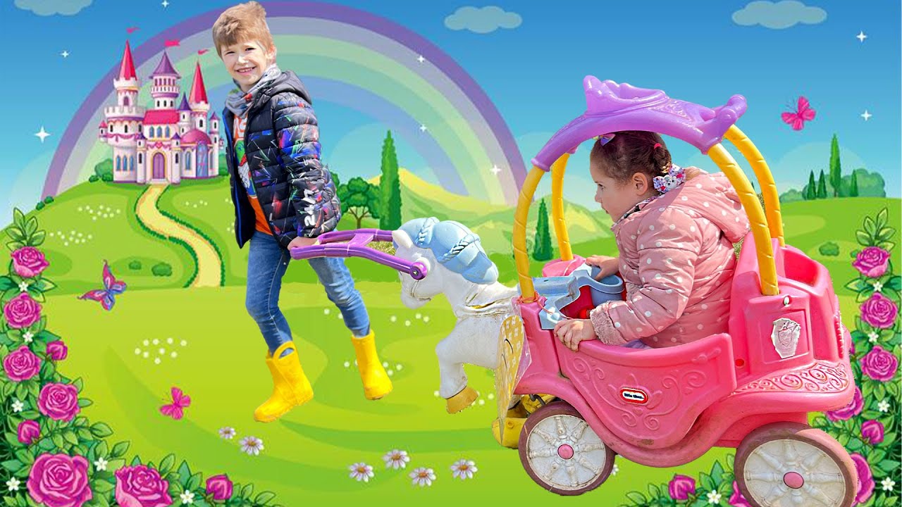 Princess Katy Playing with brother at Playground🏰WOW, They have Castle ...