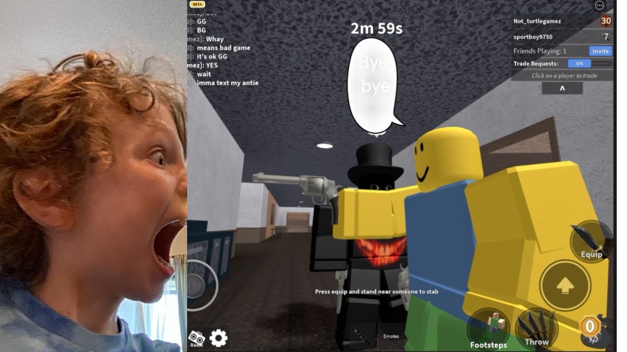 Playing roblox with a fan - YouTube