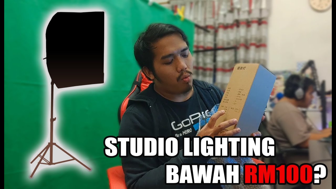 AKU BELI STUDIO LIGHTING BAWAH RM100? HARGA BAJET WOO!! | UNBOXING ...