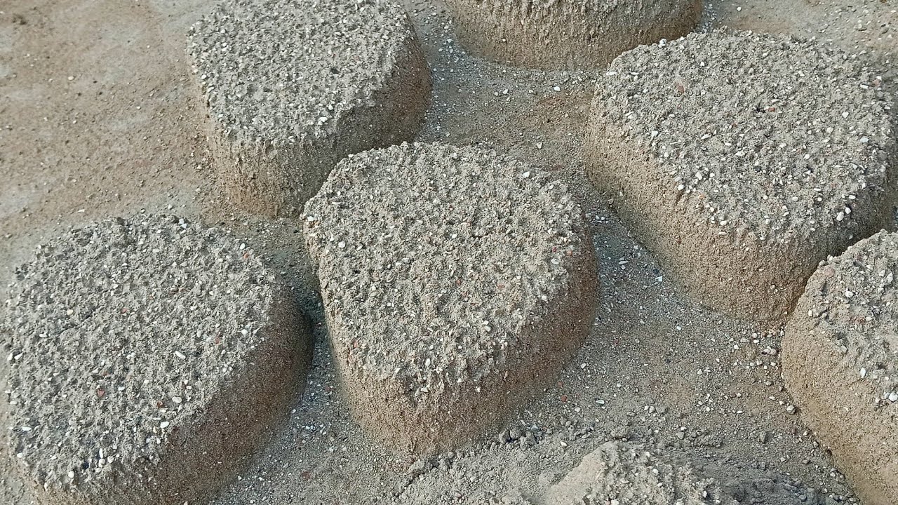 New video of gritty mud sand texture huge shapes crumbling dry and in ...