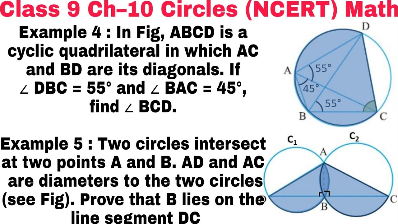 Ch 10 NCERT Example 4 || Example 5 class 9 || Circle || NCERT ...