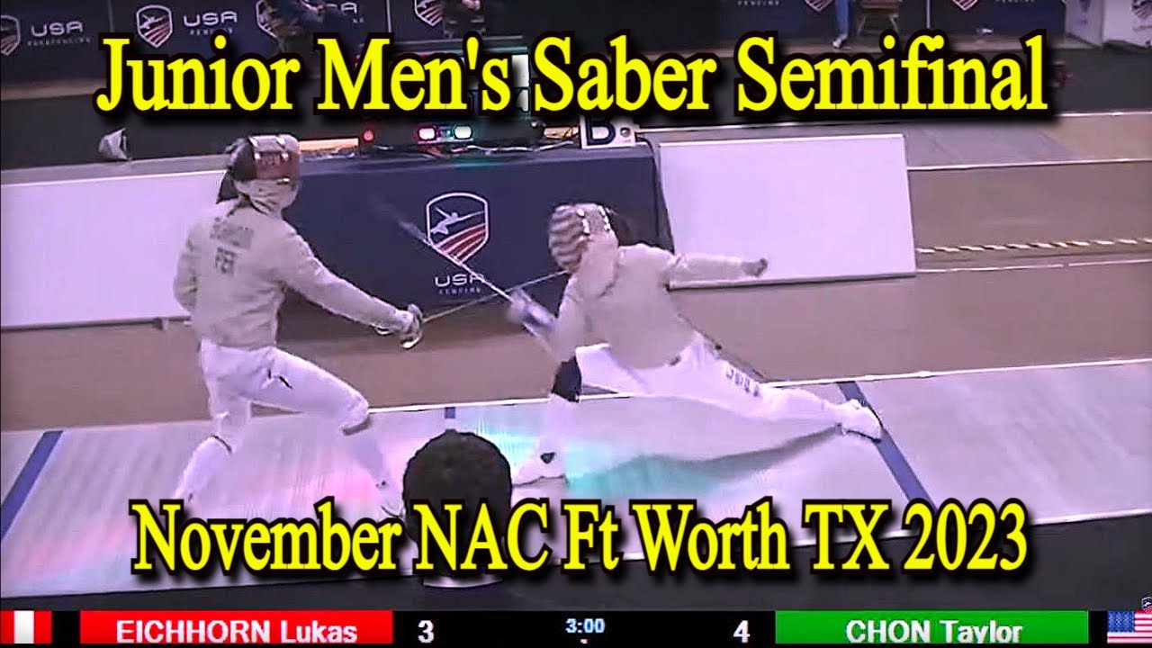 Junior Men's Saber Semifinal: Taylor Chon USA vs Lukas Eichhorn Peru ...
