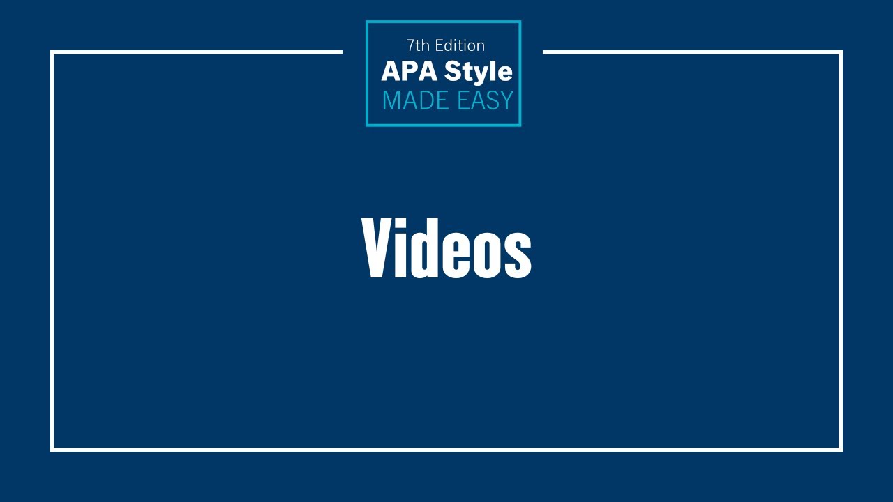 APA Style Made Easy - Videos - YouTube