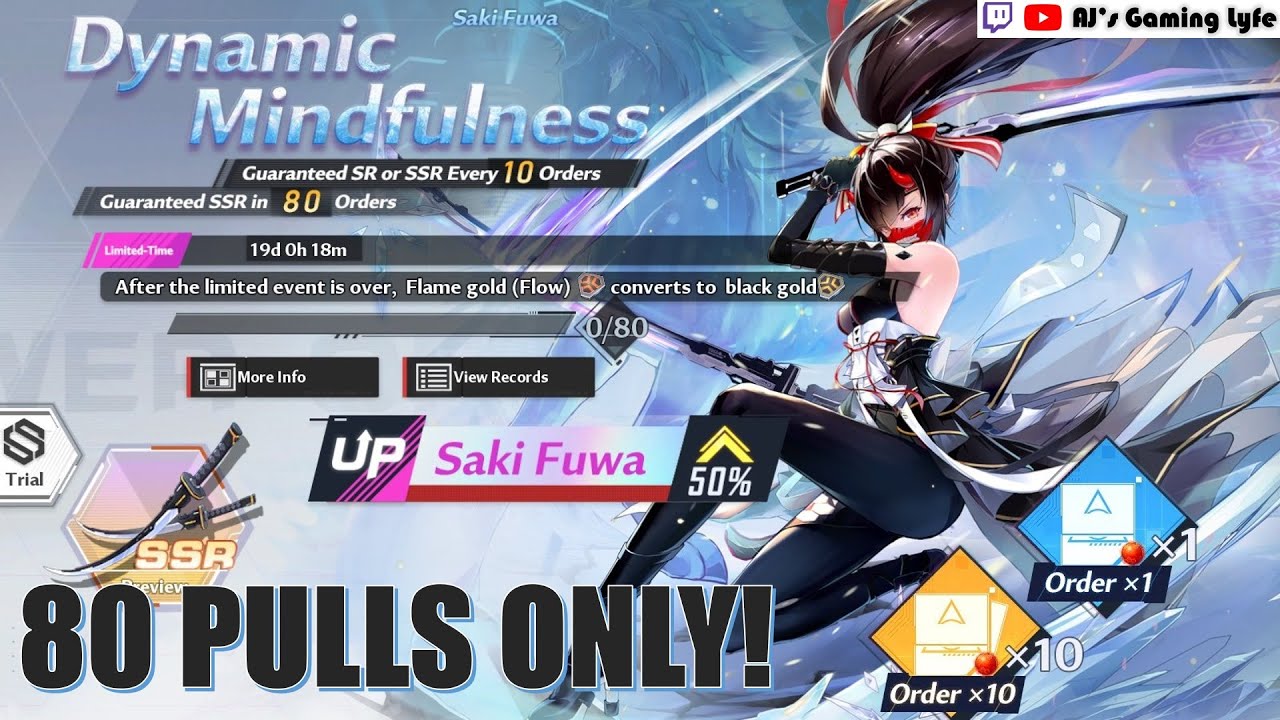 Pulling for Saki Fuwa with only 80 Pulls + Test Run | Tower of Fantasy ...