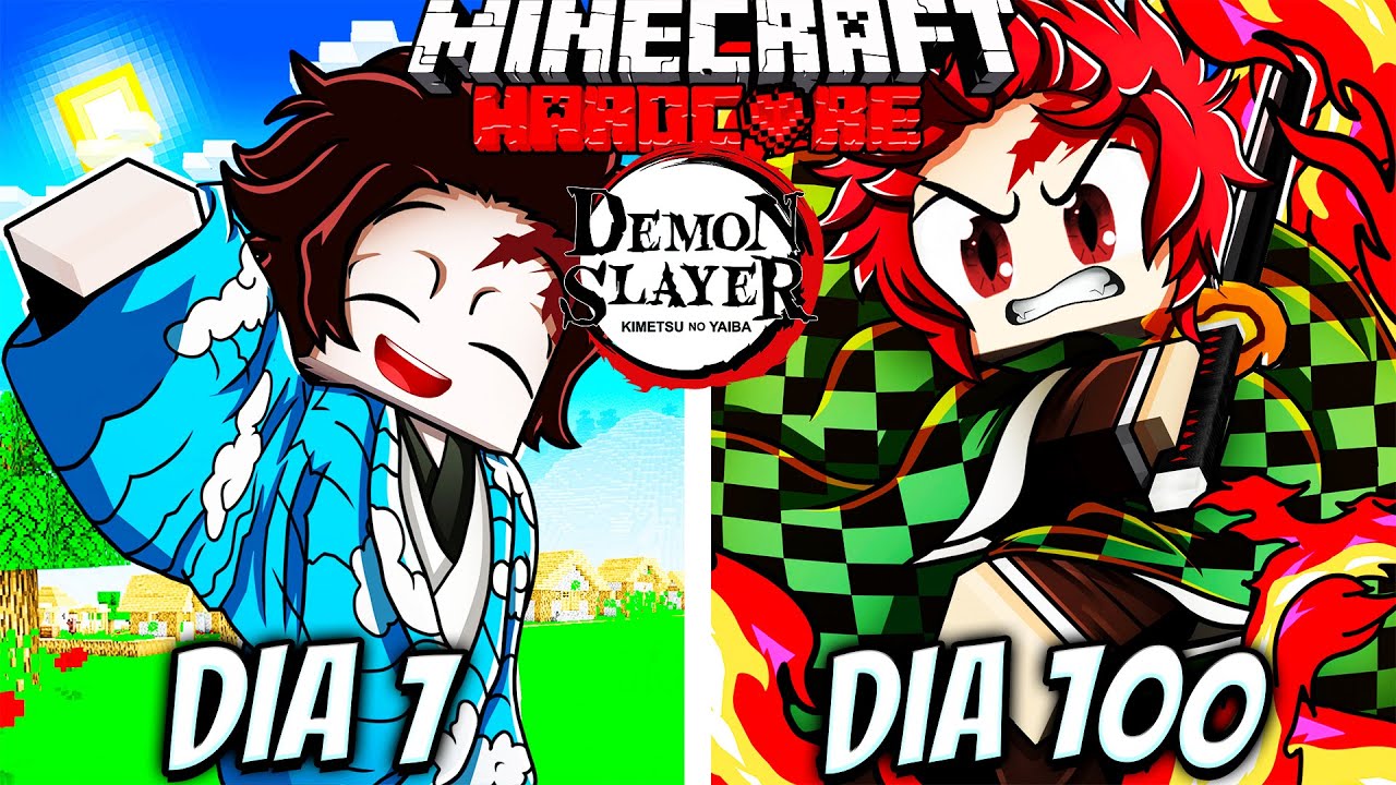 100 Dias - [Minecraft Demon Slayer como TANJIRO] - YouTube