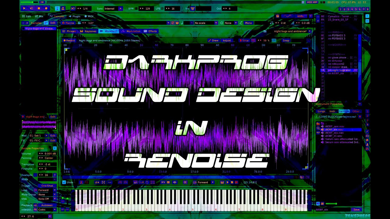 DARKPROG sound design in RENOISE - YouTube