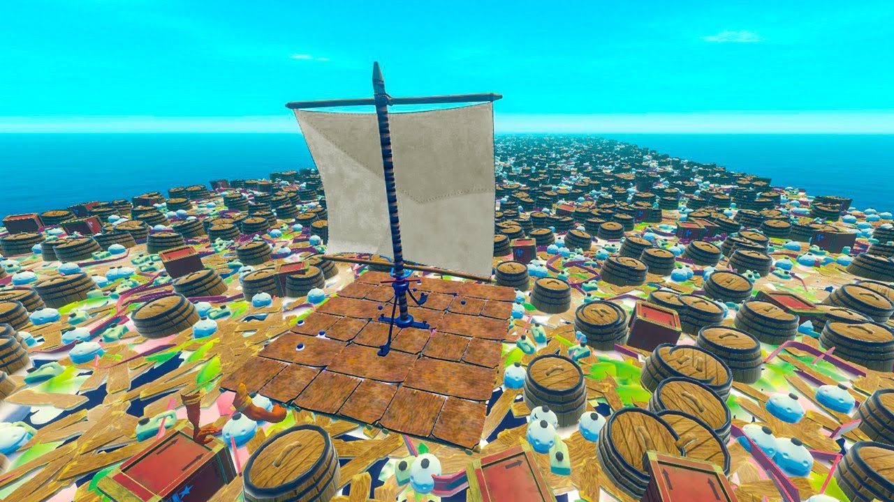 I Broke Raft With A 1,000,000 Pieces Of Garbage - YouTube
