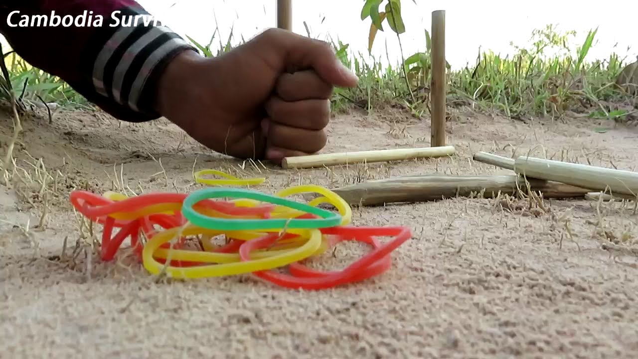 Simple DIY Trap - Amazing Technique Using Wood Bands & Rubber - YouTube
