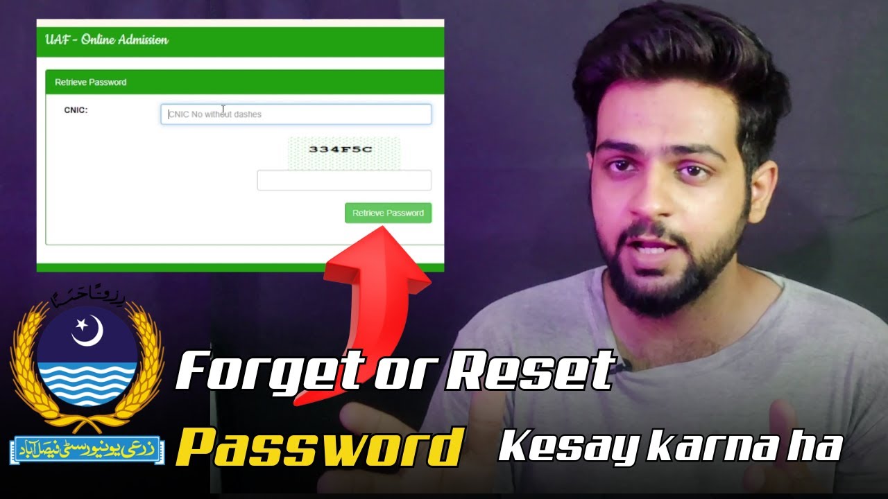 UAF Admission Portal Password Forget and Reset Procedure - UAF Portal ...