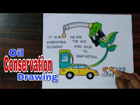 Save energy Drawing / Save Oil Conservation Drawing Easy step by step ...