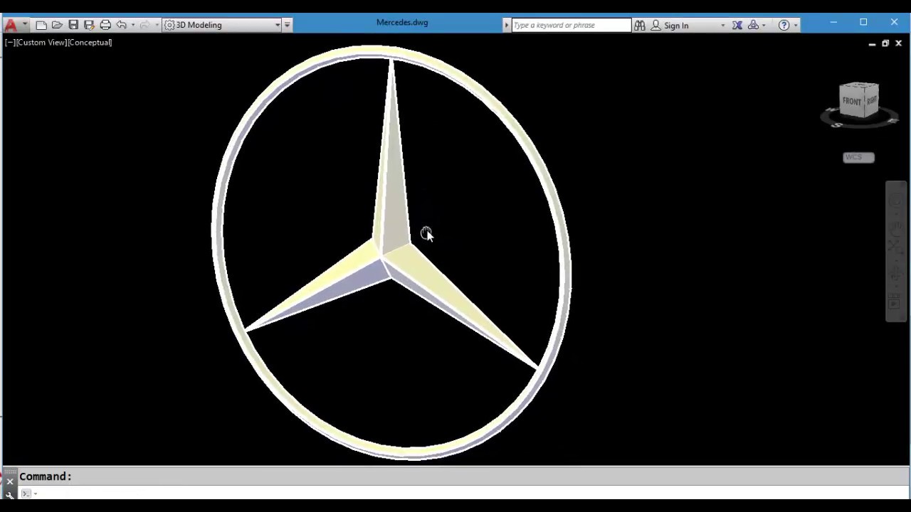Autocad 3D Mercedes Benz logo Ing. Martín Mestanza - YouTube