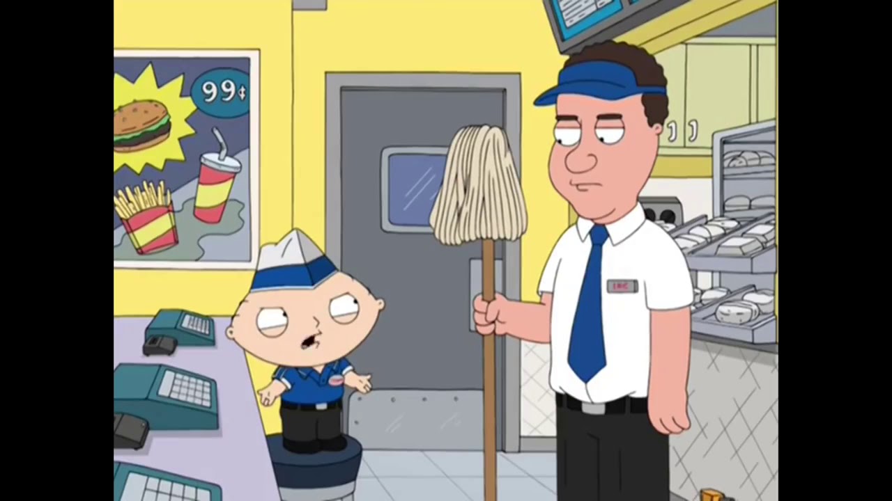 Family Guy - Stewie working at McBurgerTown - YouTube