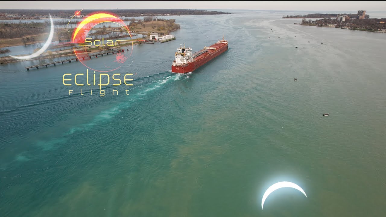 Detroit River during a breathtaking Solar Eclipse. Solar Eclipse ...
