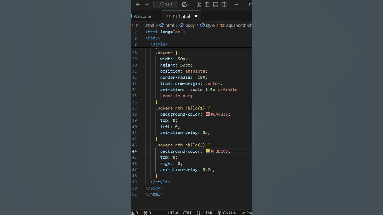 Google-Inspired Rotating Squares Loader | HTML & CSS Animation Tutorial - YouTube