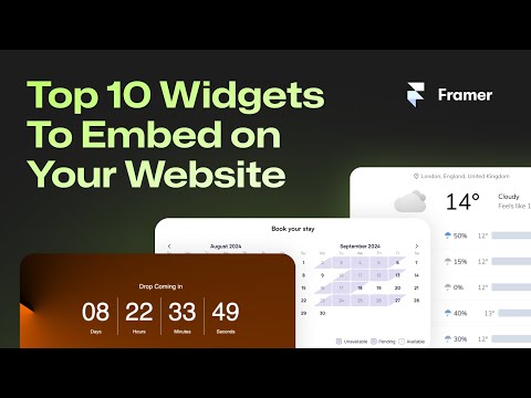Top 10 Widgets to Embed on Your Website | Framer Tutorial