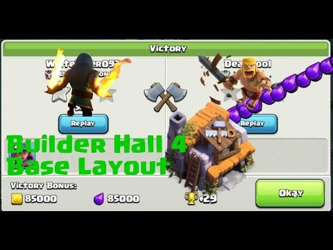 Clash Of Clans | Builder Hall 4 Base Layout | With Commentary and ...