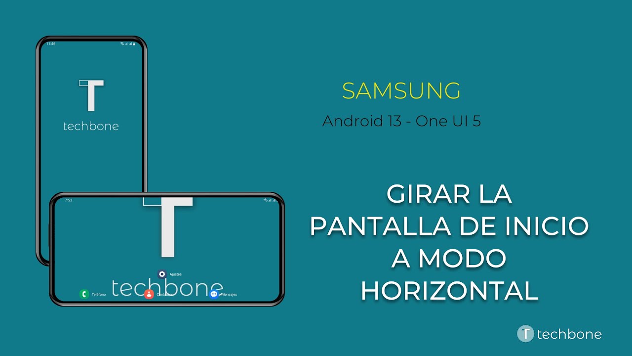 Girar la Pantalla de Inicio a Modo Horizontal - Samsung [Android 13 ...
