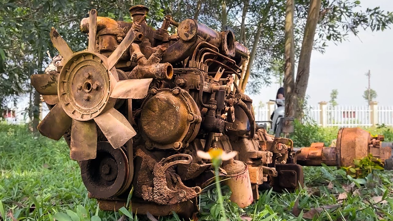 4 Cylinders Diesel Engine Recovery // Overhaul Truck Engine Guild - YouTube