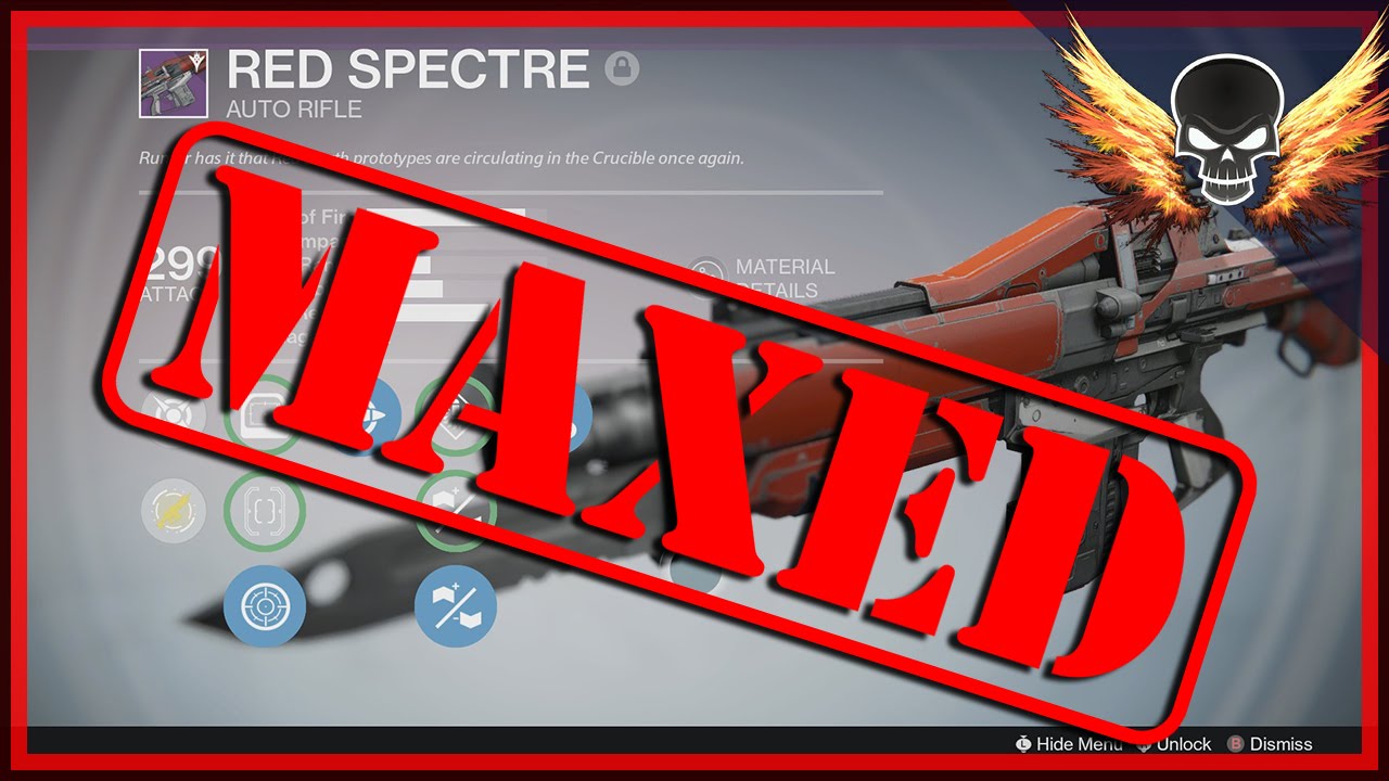 Red Spectre Maxed! Crucible Drop Legendary Auto Rifle || Destiny The ...