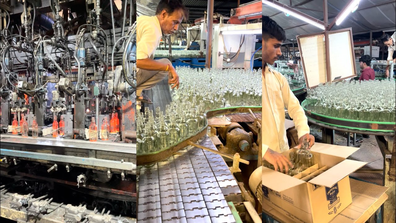 Amazing process of making coca cola bottle from glass pieces - YouTube