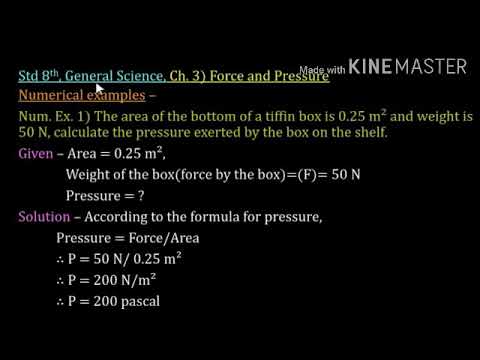 8 Sc Ch 3 Force and Pressure, Part 9, Numerical examples 2 - YouTube
