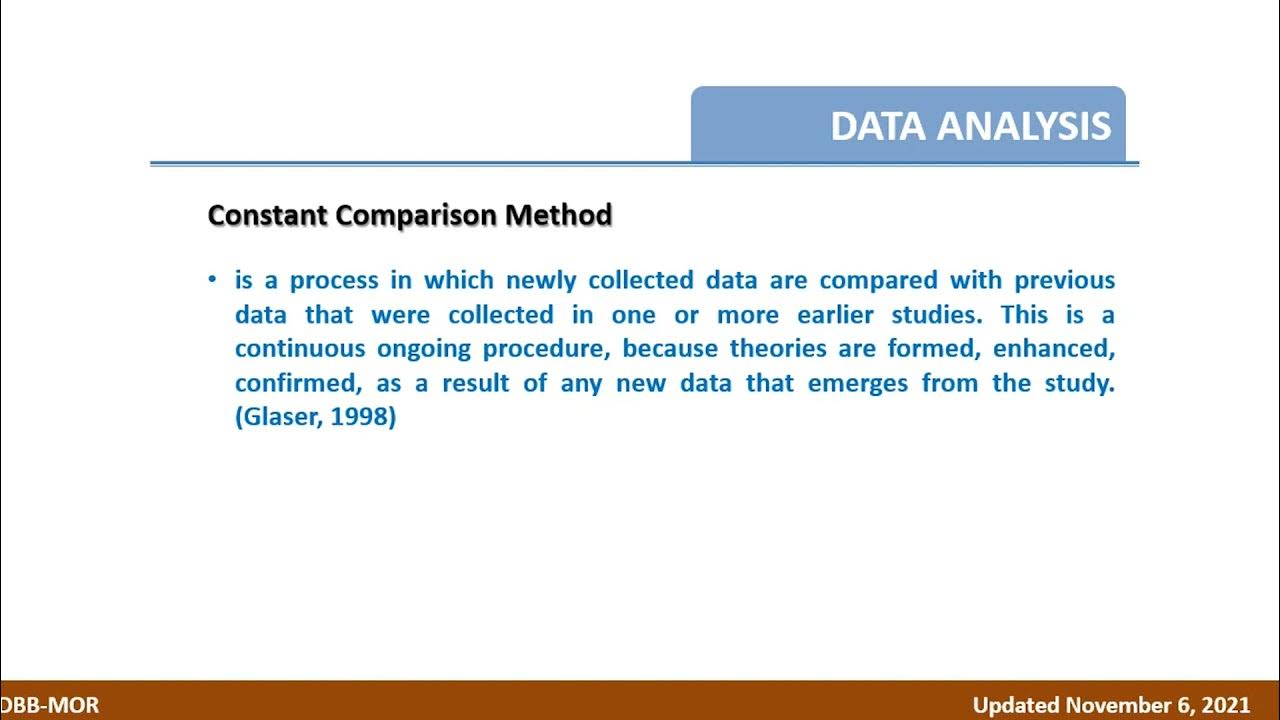 Qualitative Data Analysis Coding Constant Comparison Method Part 3 ...