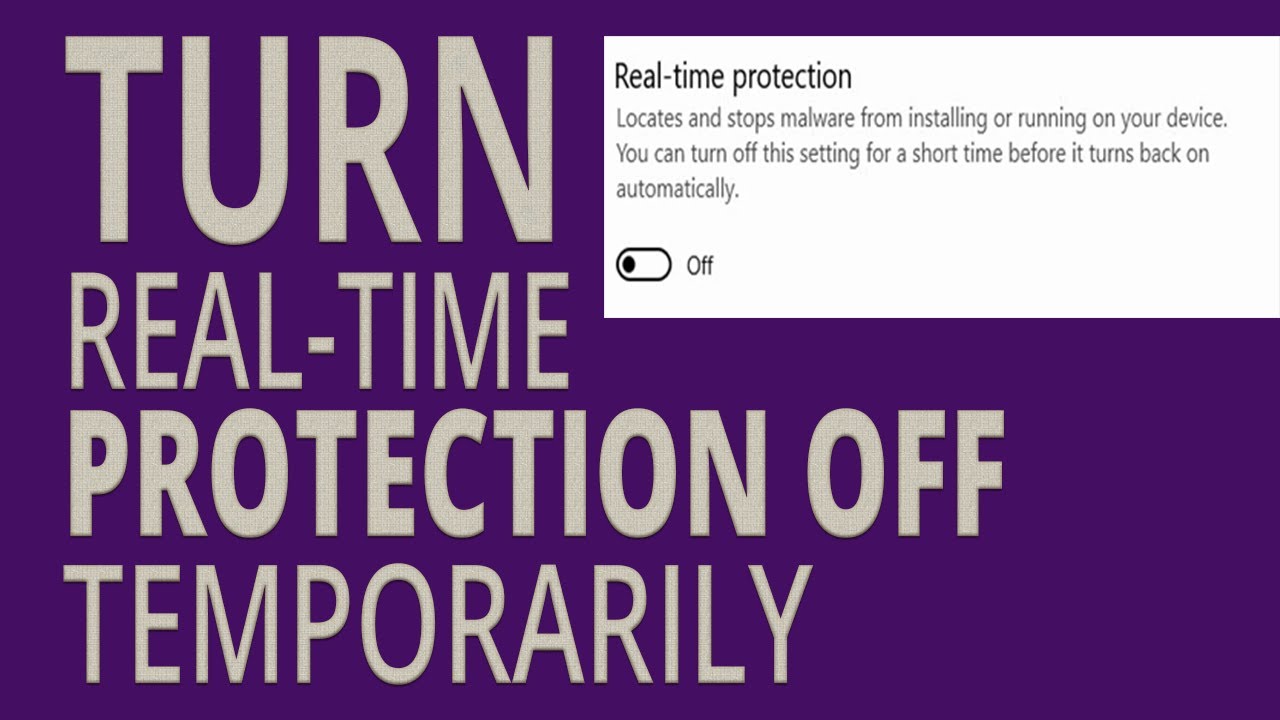 How to Turn Off Real Time Protection in Windows 10 #computer #windows10 ...