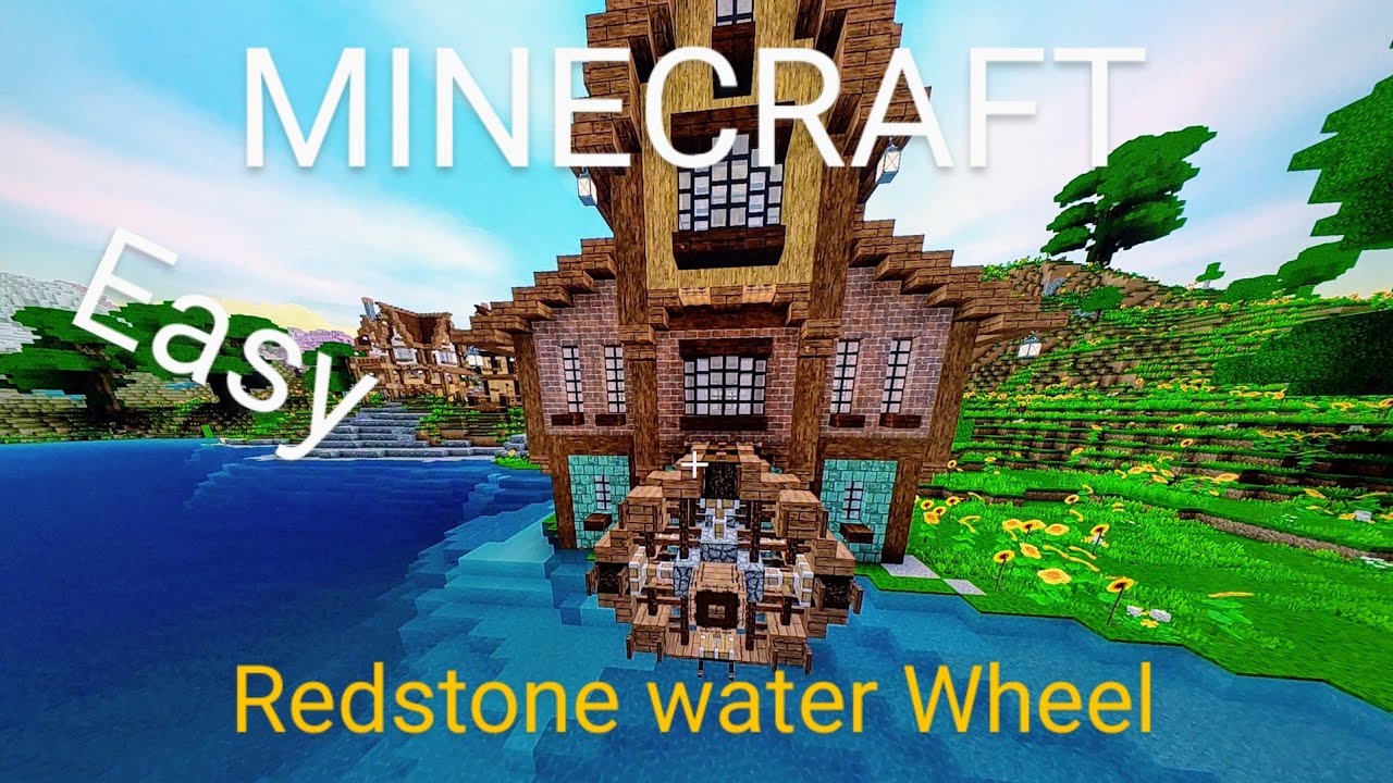 Medieval Minecraft Redstone Waterwheel .Easy. - YouTube