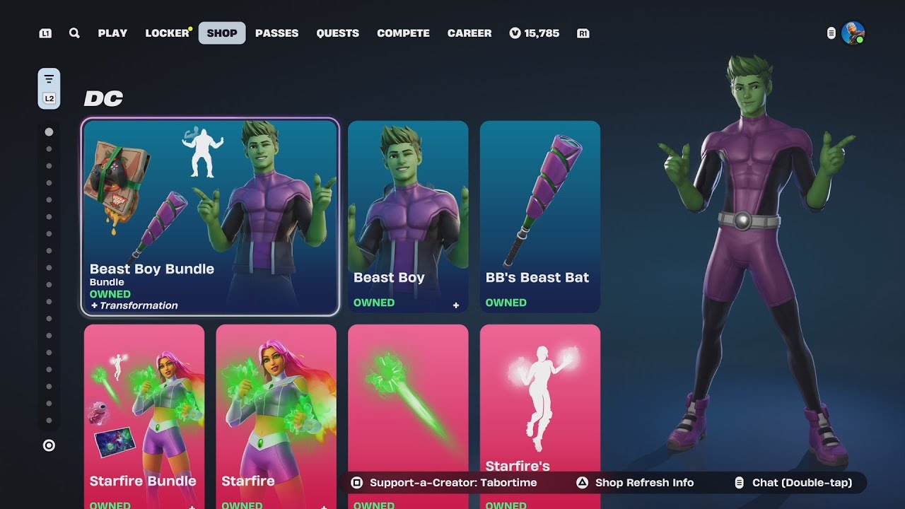 Starfire + Beast Boy + *NEW* 800 V-Bucks Skin! - YouTube