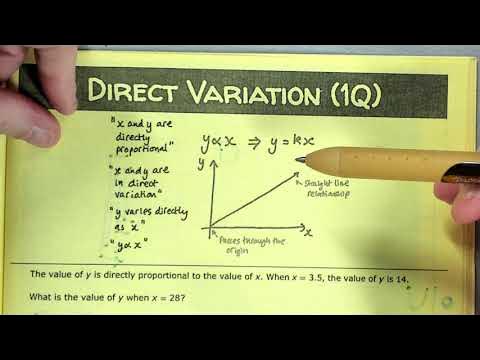 Algebra 1 EOC Review: Direct Variation - YouTube