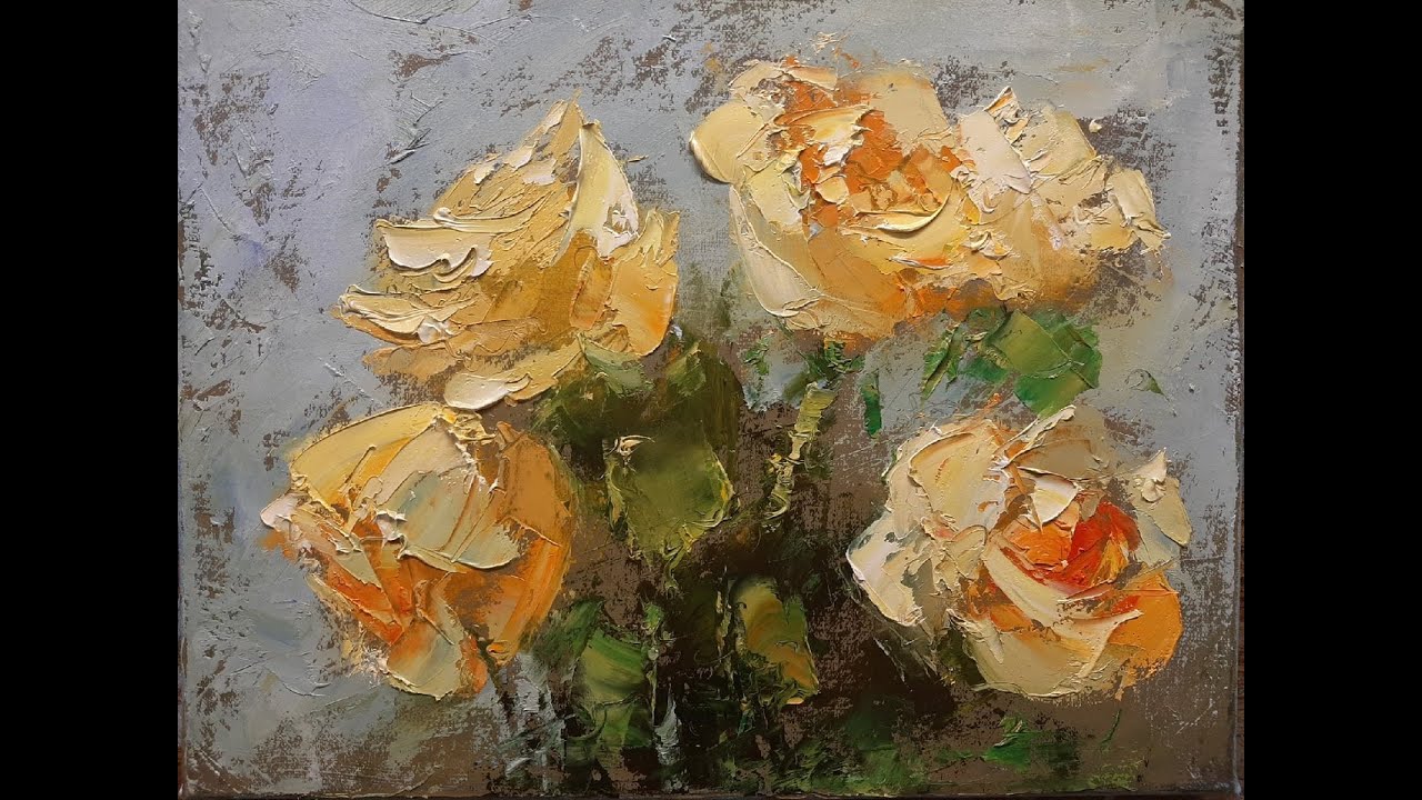 Роза Rose Palette Knife Vugar Mamedov - YouTube