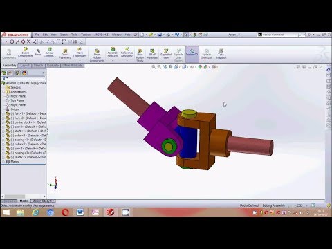 Solidworks universal joint assembly design - YouTube