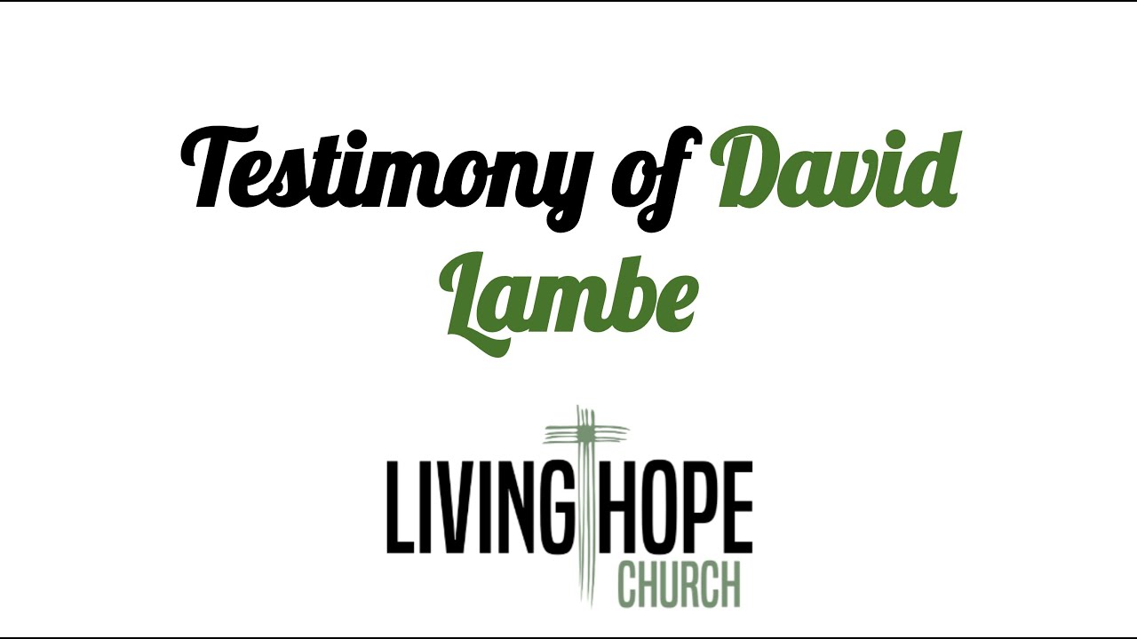 Testimony of David Lambe - YouTube