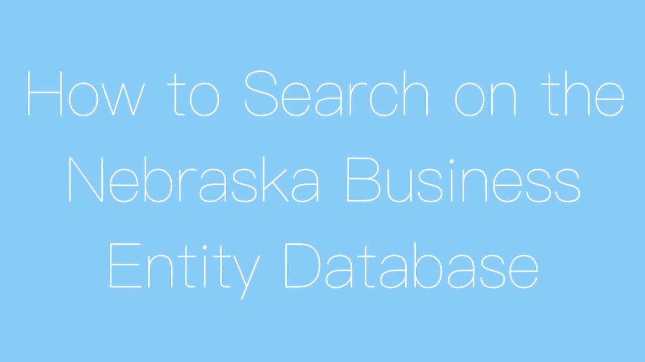 Peer Tutorial: Nebraska Business Licenses - YouTube