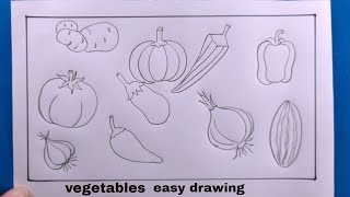 Vegetable Pencil Drawing