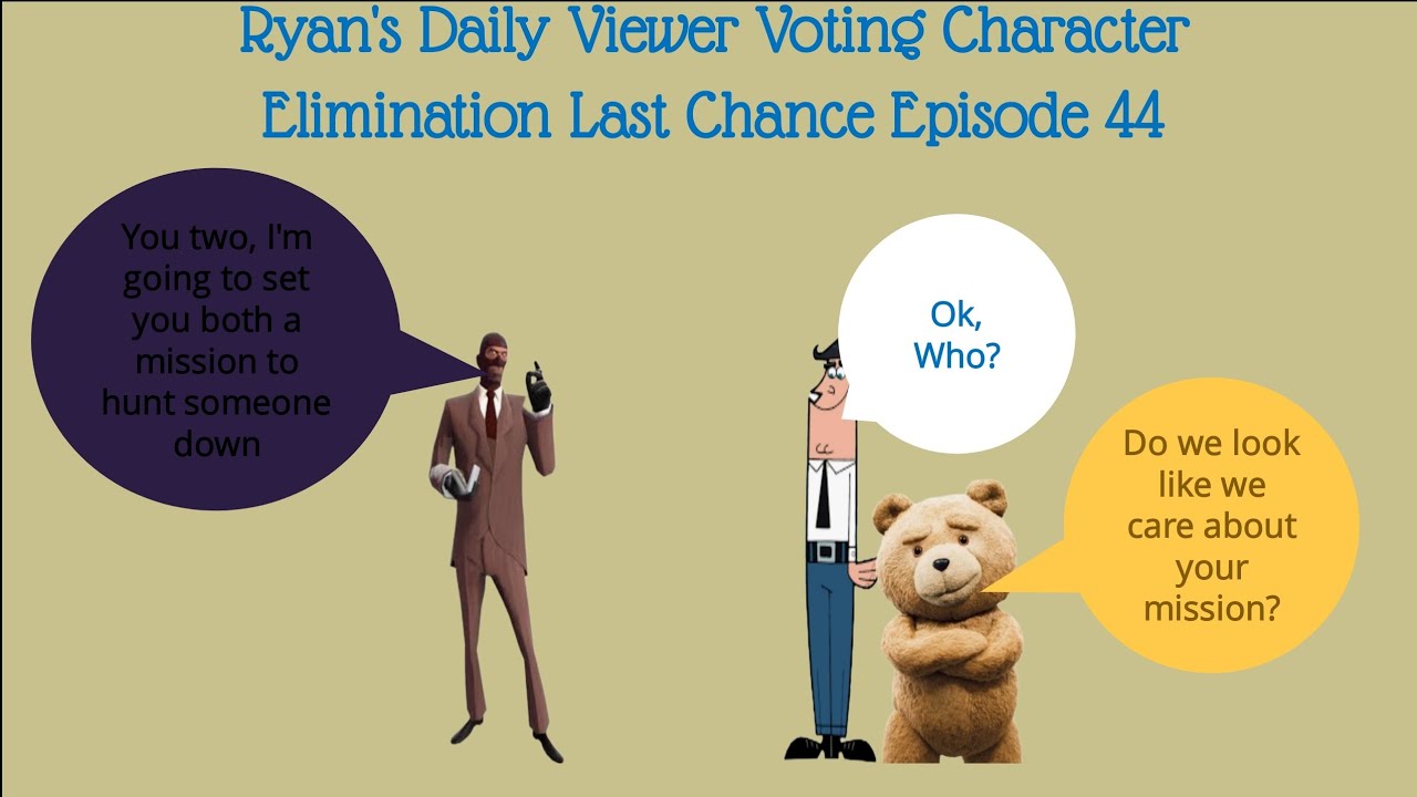 Ryan's Daily Viewer Voting Character Elimination Last Chance Episode 44 - YouTube