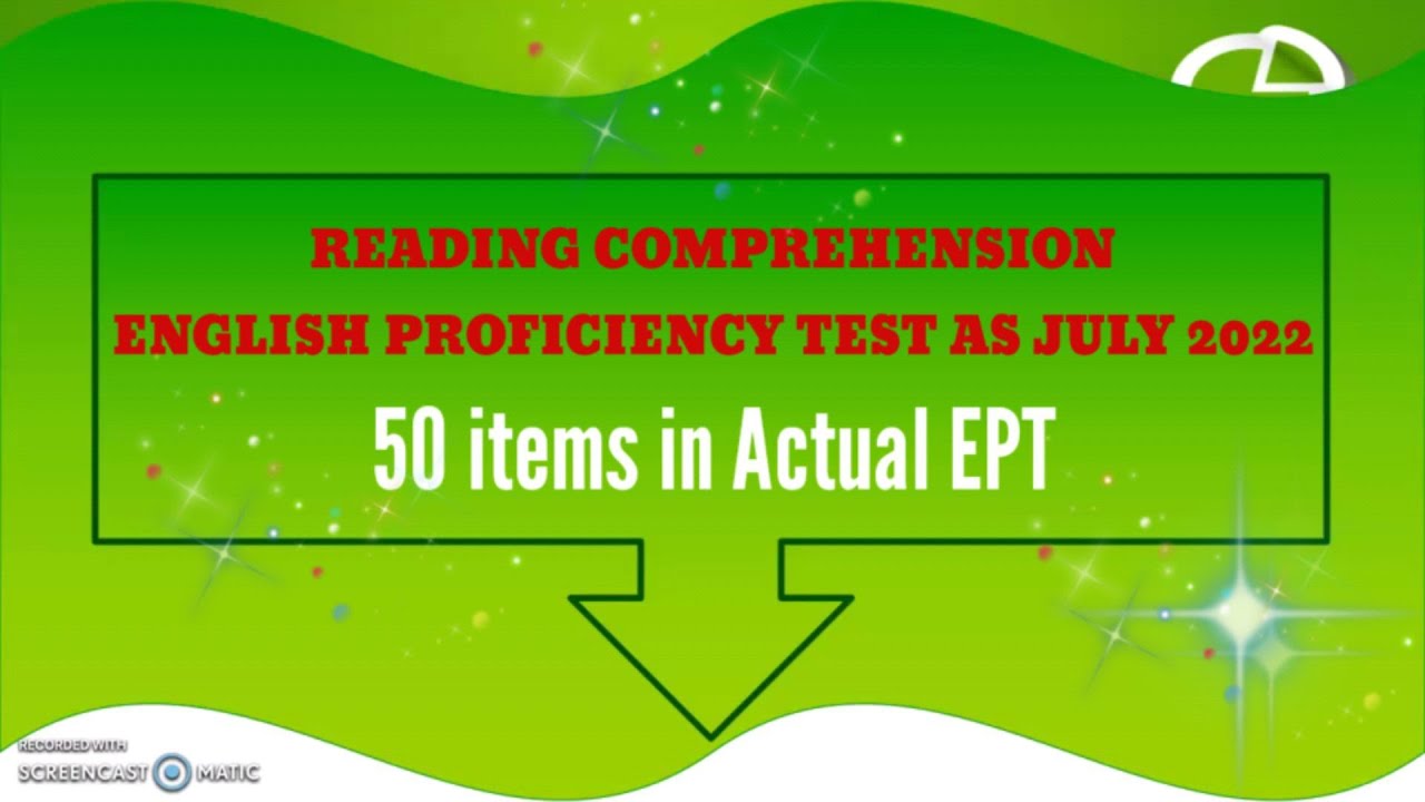 Part 3 Reading Comprehension Updated EPT July 2022 | Computer-Based EPT ...