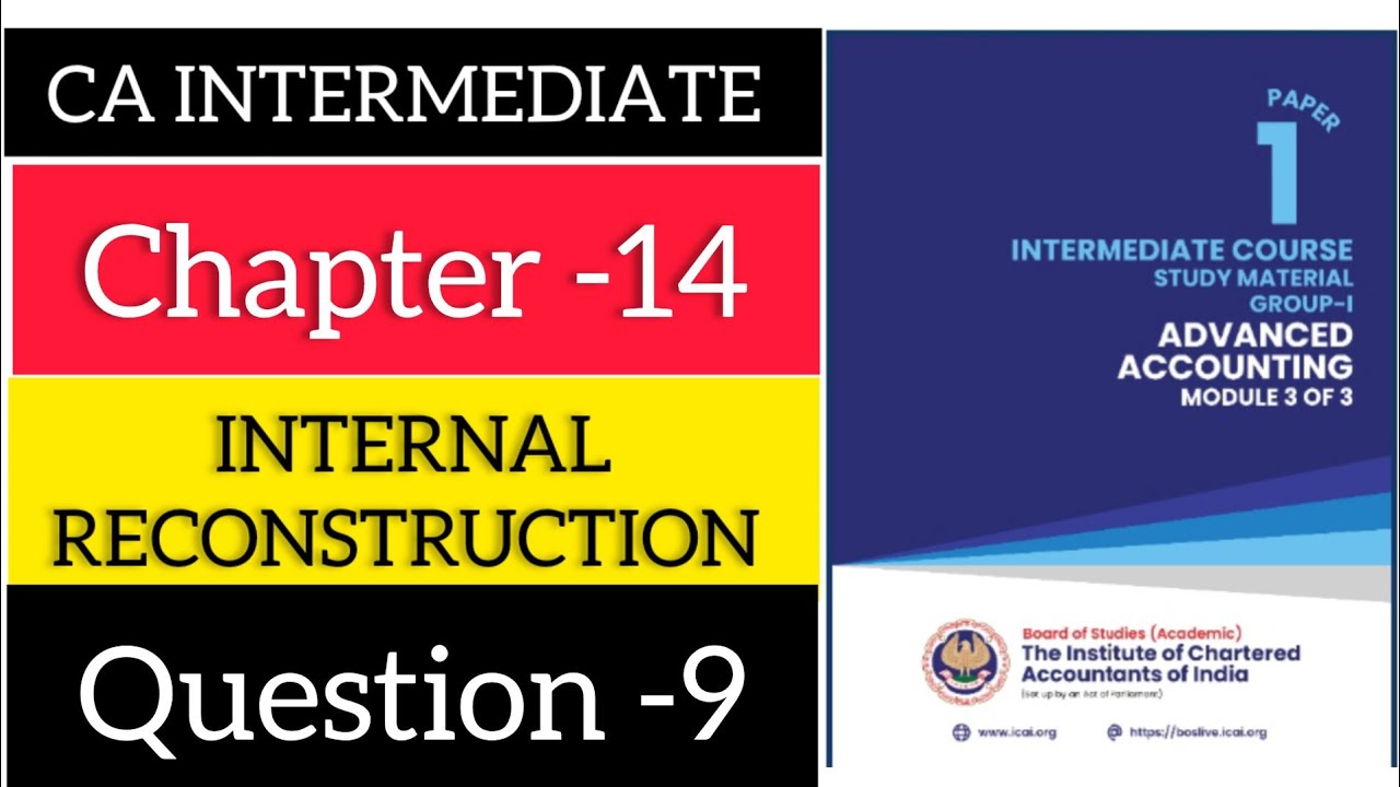 Question 9 Internal Reconstruction Chapter 14 Ca Inter Advance 0307