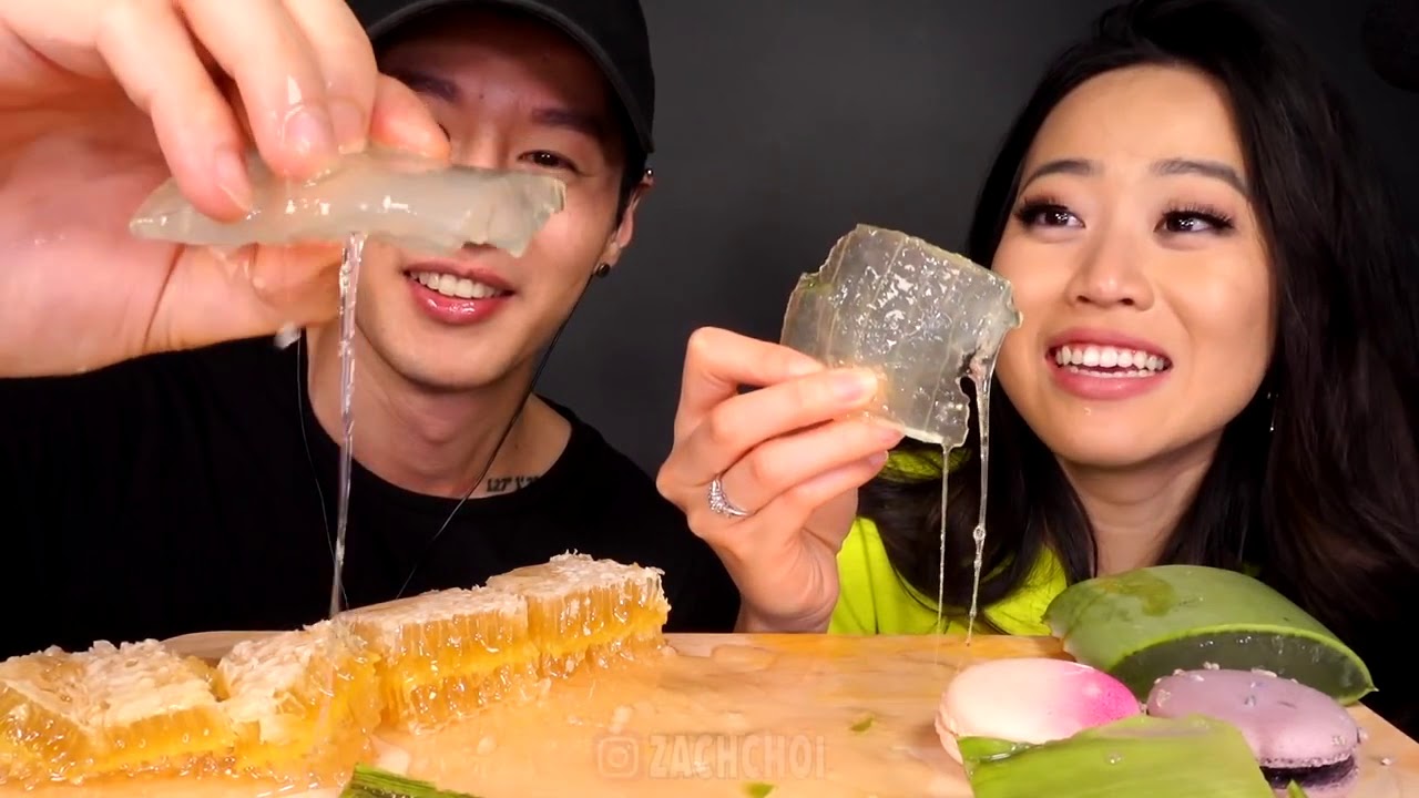 MOST POPULAR FOOD FOR ASMR with STEPHANIE SOO Honeycomb, Aloe Vera ...